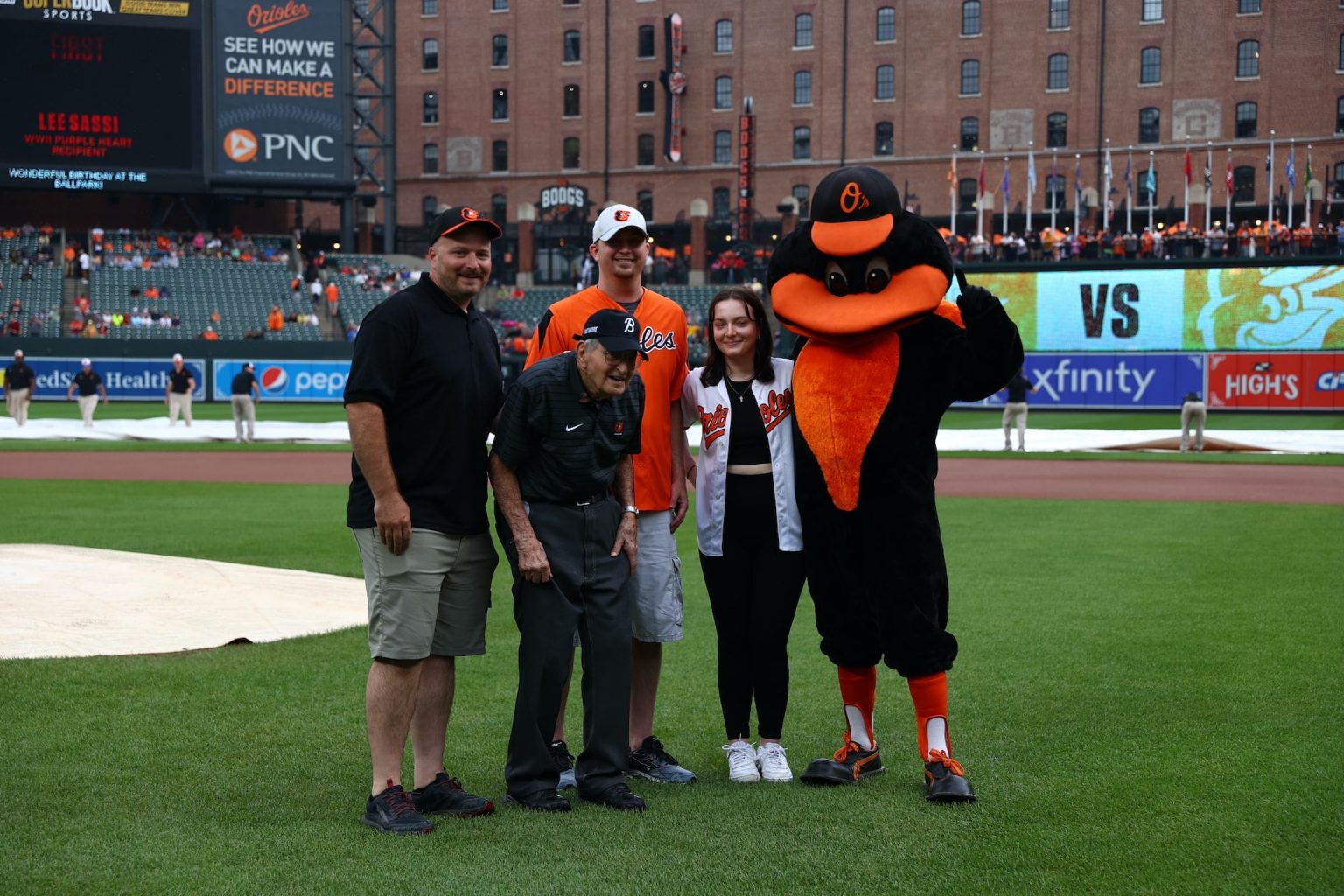 Lee Sassi Threw Out First Pitch For The Orioles
